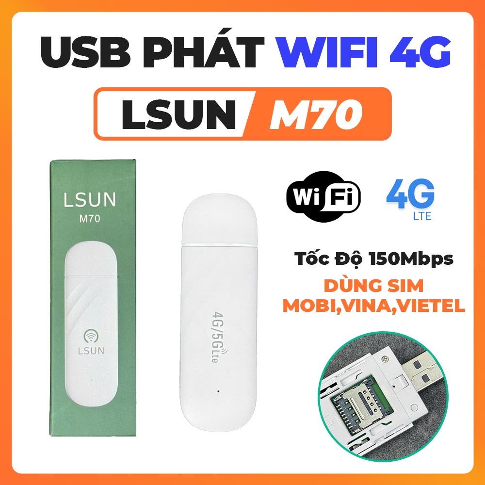 Bộ Phát Sóng Wifi Từ Sim 4G LSUN USB Modem, USB Phát Wifi Từ Sim 4G ...