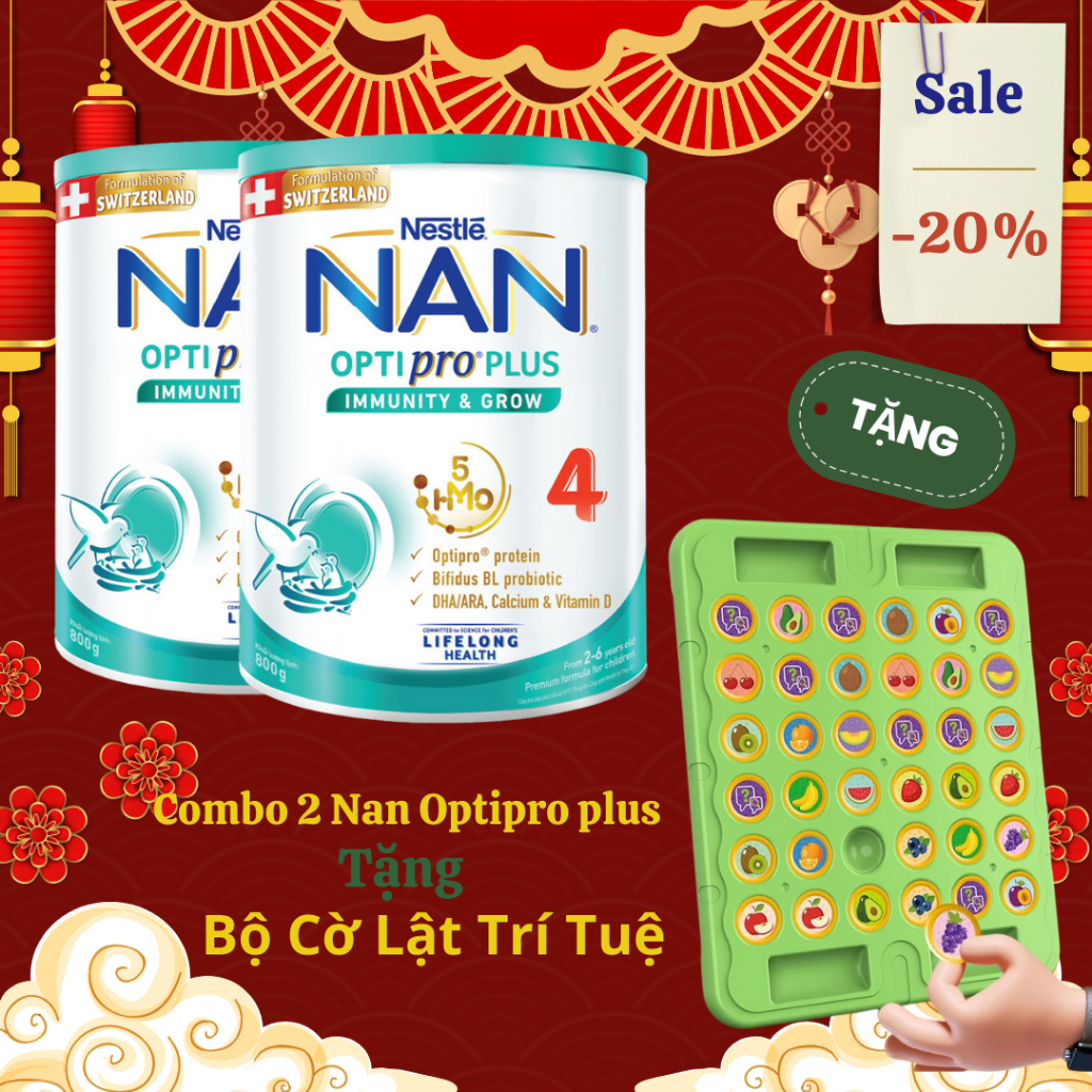 Sữa Nan 4 Optipro PLUS 800g,(Date xa 12/2025) Combo 2 hộp Tặng Bộ Cờ Lật Trí Tuệ | Shopee Việt Nam