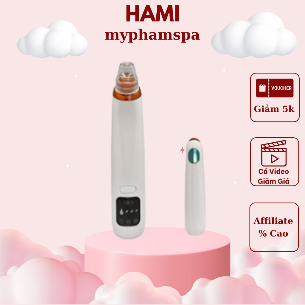Máy hút mụn đầu đen mụn cám HAMI AETHENTIC Máy hút mụn mini có đầu điện ...