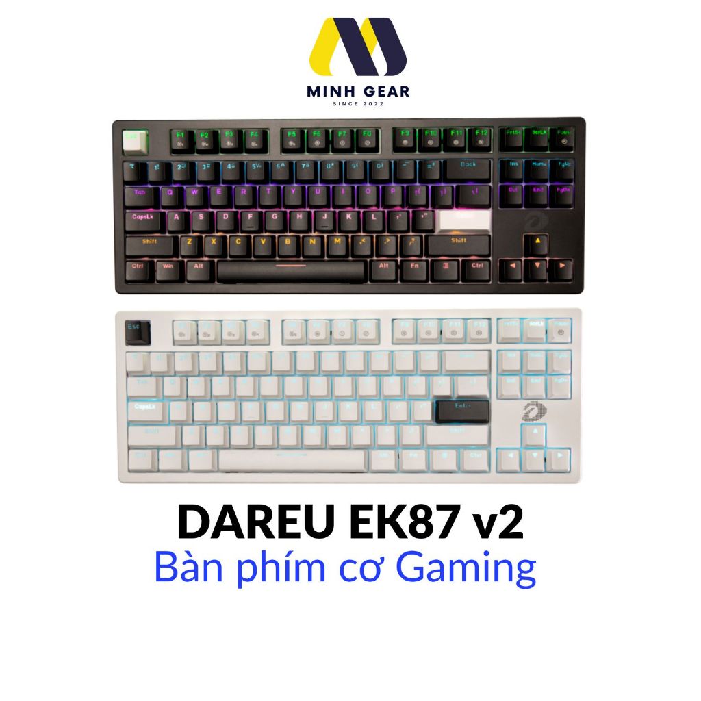 Bàn phím cơ Gaming DAREU EK87 v2 (2 sides RGB strip, Blue/ Brown/ Red D ...