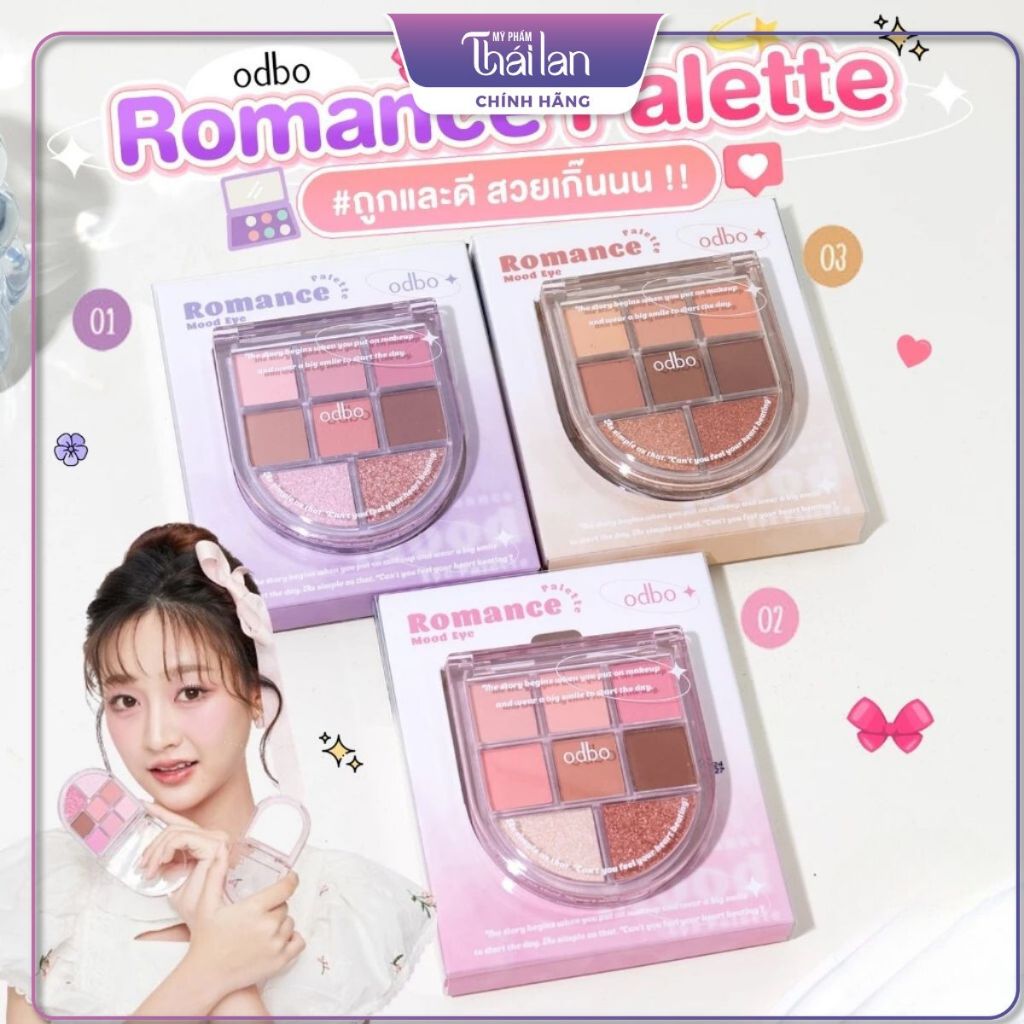 [ODBO- Thái Lan] Bảng Màu Mắt 8 Ô Odbo Romance Mood Eye Palette OD2023 Hạt Phấn Siêu Mịn ...