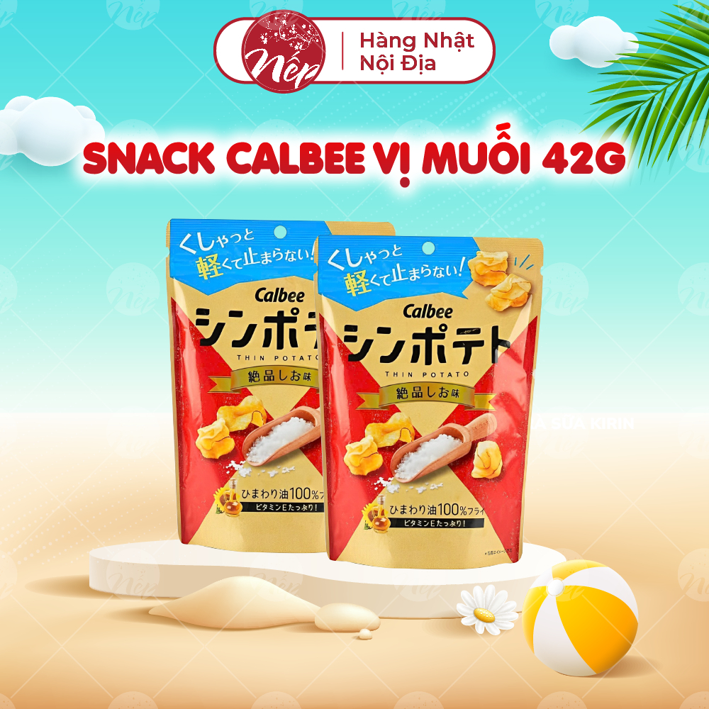Bánh snack khoai tây chiên Calbee thái mỏng vị muối 42g - Nếp shop | Shopee Việt Nam