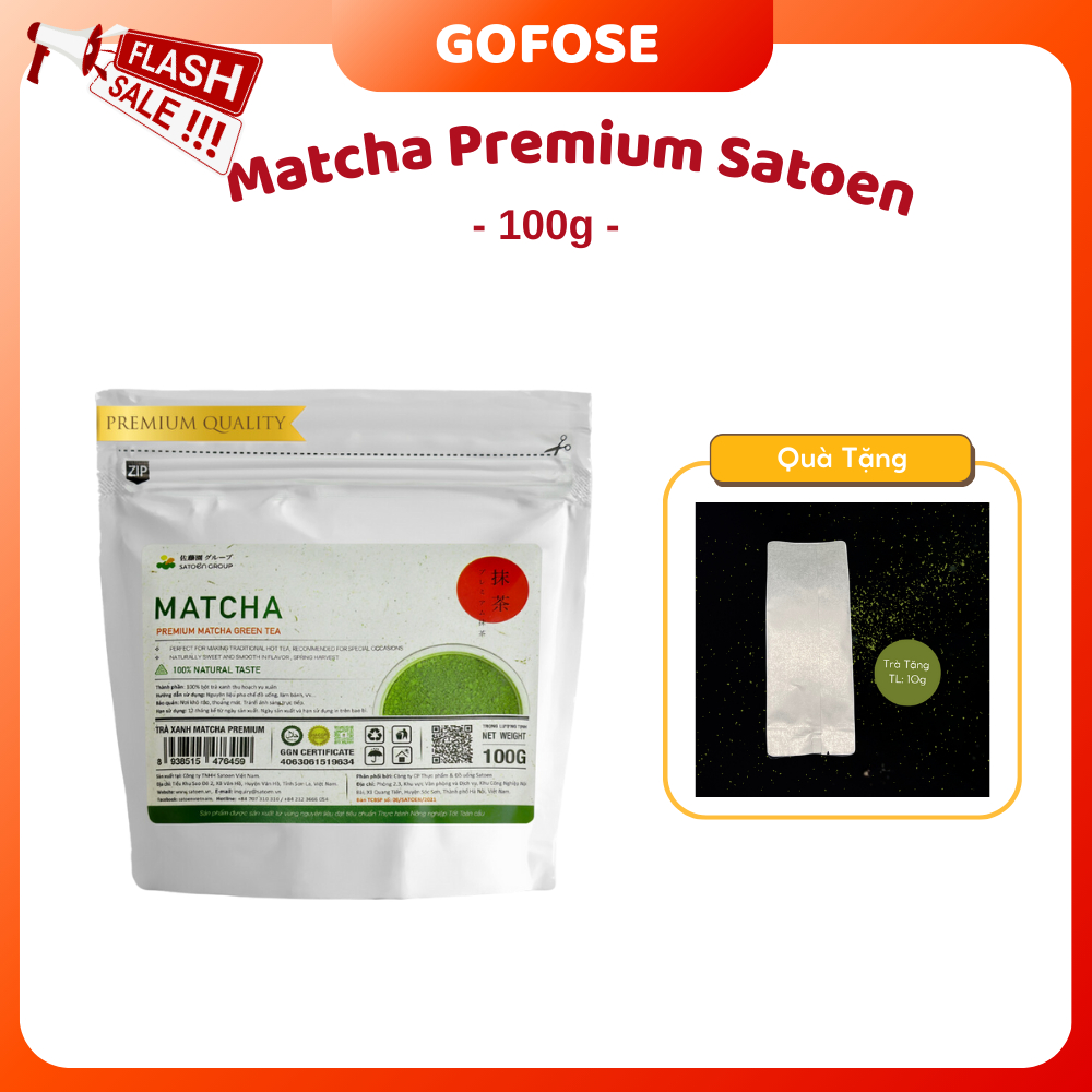 Bột Matcha Premium Satoen,100% Trà xanh nguyên chất vụ Xuân-100gr,250gr ...