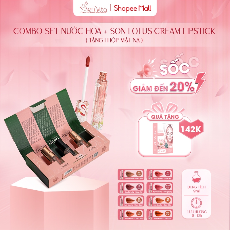 [COMBO] Set Nước hoa Lotus Perfume + Son Lotus Cream Lipstick ( tặng 1 ...