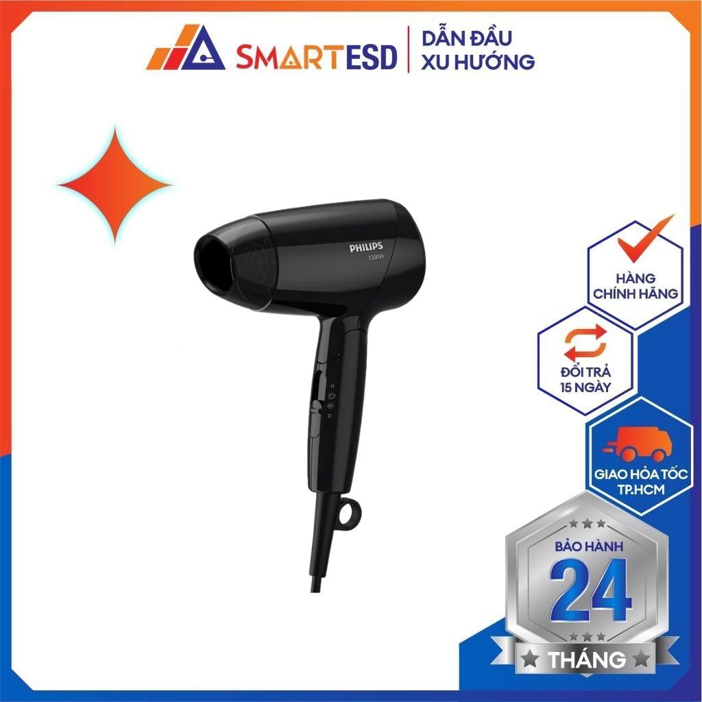 Máy sấy tóc Philips BHC010/10 màu đen 1200W, bảo hành 2 năm | Hàng ...
