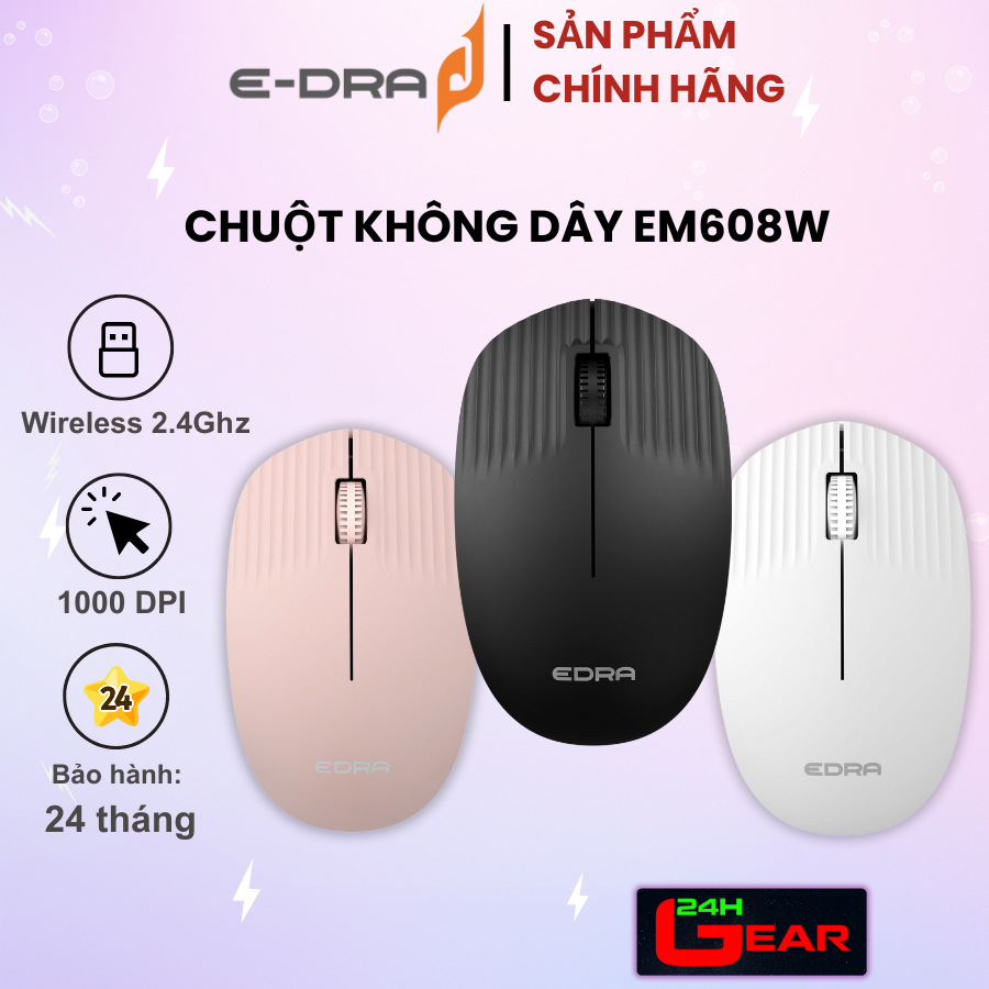 Chuột không dây EDRA EM608W (Wireless 2.4Ghz) Chính Hãng | Shopee Việt Nam