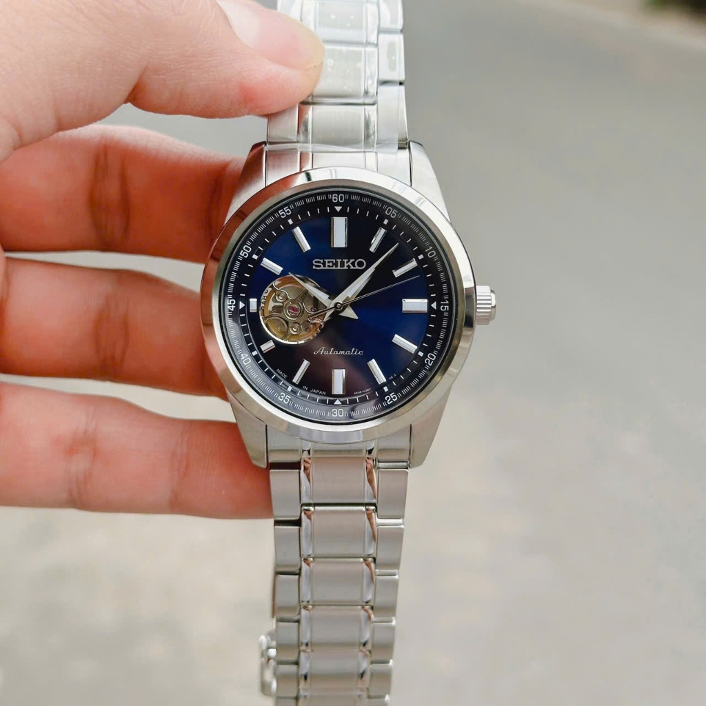 Đồng hồ nam dây thép Seiko Automatic Open Heart SCVE051 | Shopee Việt Nam
