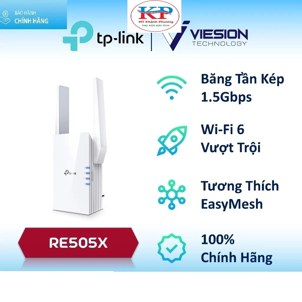 Bộ mở Rộng Vùng Phủ sóng Wi-Fi TPLink RE505X Chuẩn AX1500 Thế Hệ Tiếp ...