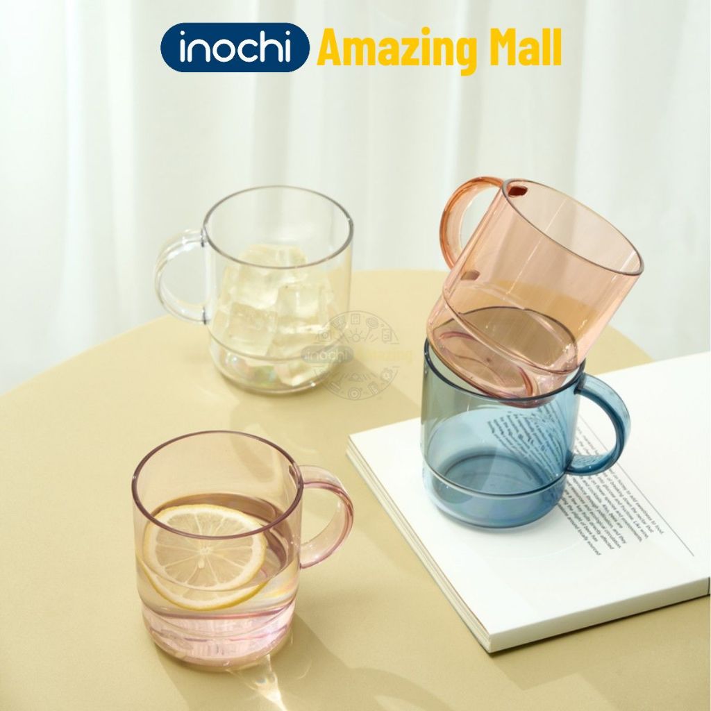 Cốc nhựa có quai Inochi Waso 360ml 490ml dễ xếp chồng nhiều màu bền đẹp chống va đập tốt Amazing ...