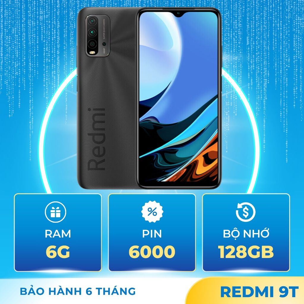 Điện thoại Redmi 9T Ram 6G/128gb pin 6000 điện thoại chính hãng, điện ...