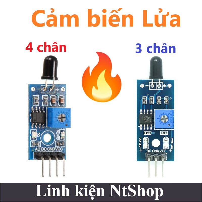 Cảm biến lửa 3 chân / 4 chân Module Cảm Biến Phát Hiện Lửa Flame Sensor ...