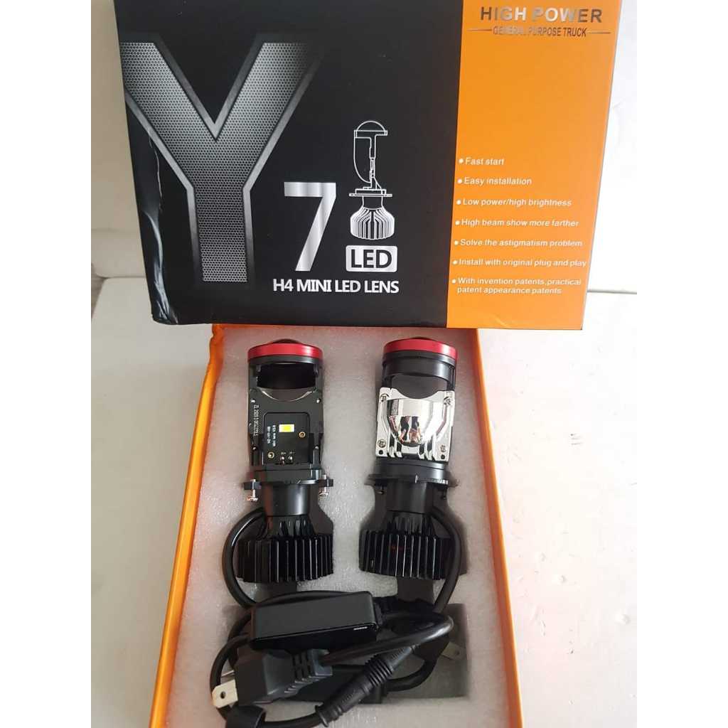 Đèn pha LED cao cấp Y7D, Y7S 3 MAU -H4 cho Ô tô, xe máy. Ánh sáng RỘNG, đường cắt LAZER SẮC NÉT ...