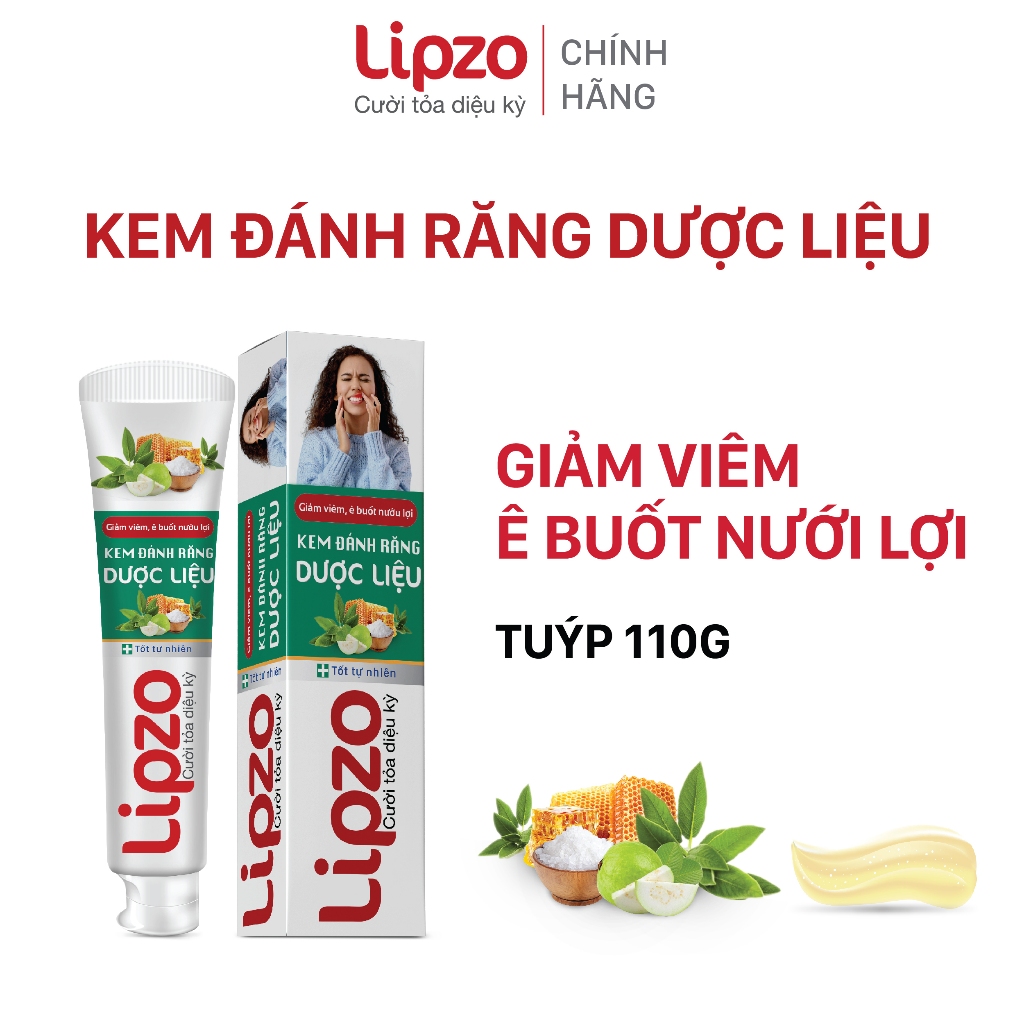 Kem Đánh Răng Dược Liệu Lipzo Tuýp 110g Từ 6 Loại Dược Liệu Thiên Nhiên ...