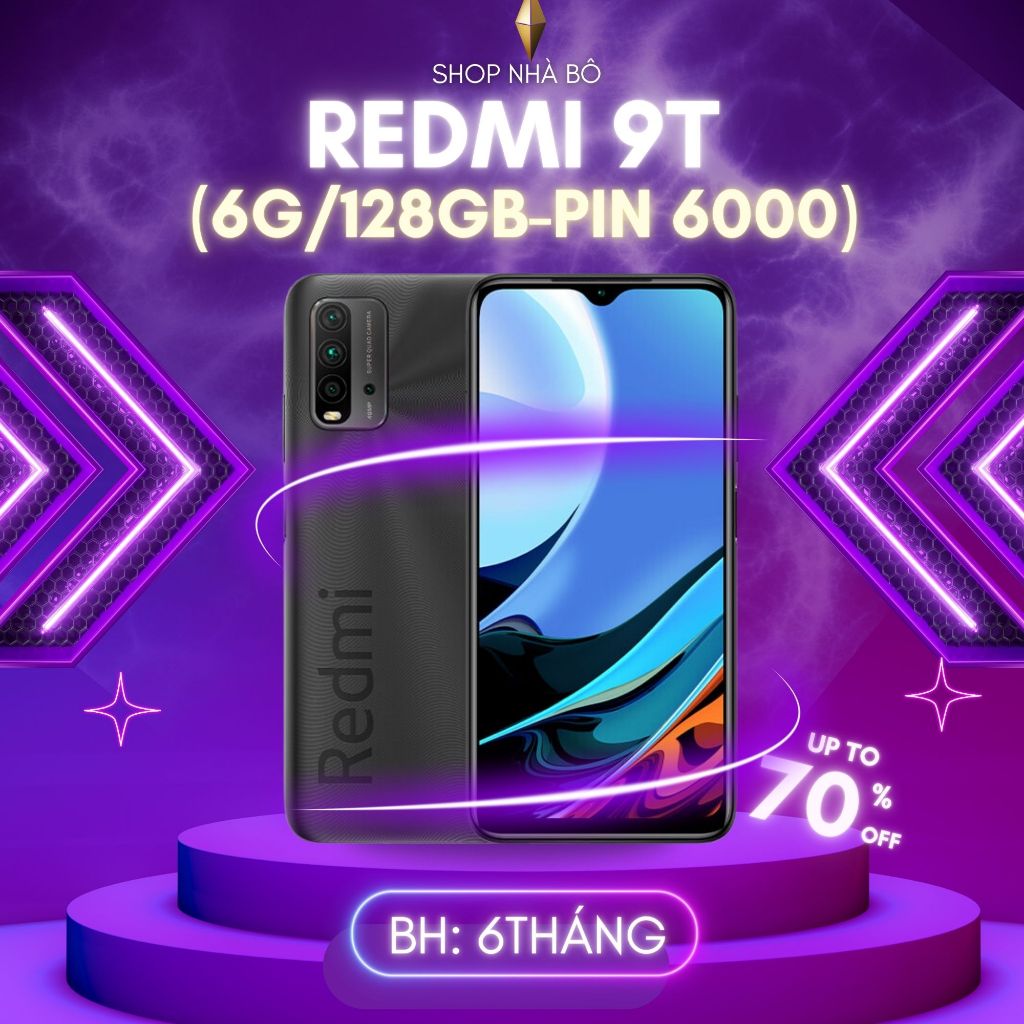 Điện thoại Redmi 9T Ram 6G/128gb pin 6000 điện thoại chính hãng, điện ...