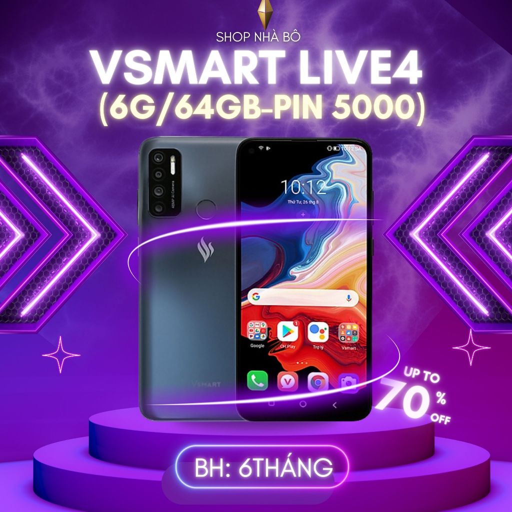 Điện thoại Vsmart Live4 RAM 6G/64GB Chính Hãng giá rẻ bảo hành 6 tháng! | Shopee Việt Nam