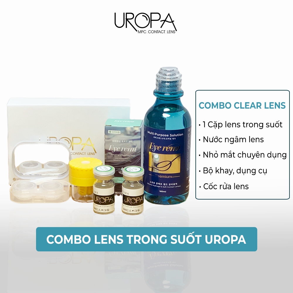 Combo lens cận siêu cấp ẩm UROPA - chống tia UV, dùng cho mắt nhạy cảm ...