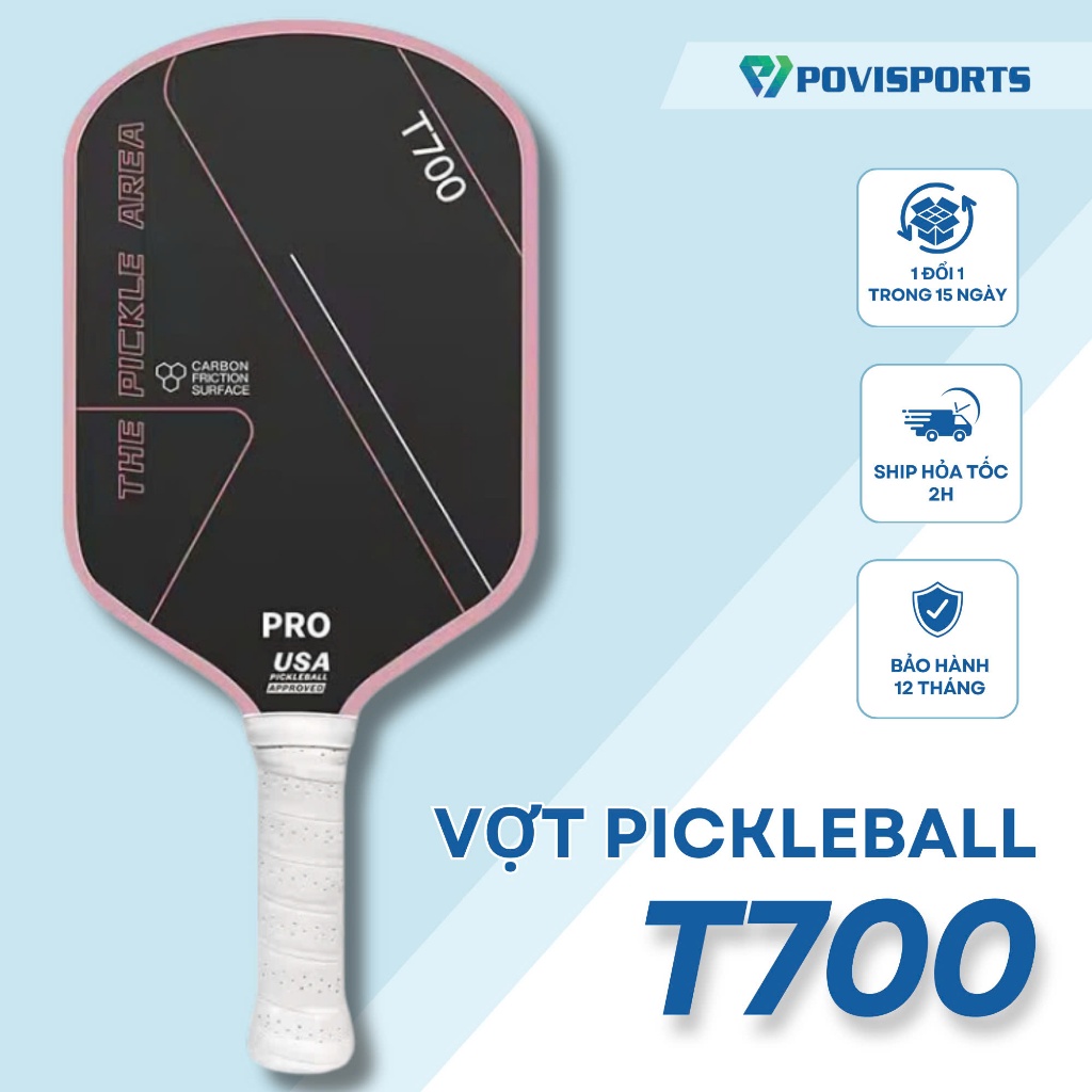 [Hoả tốc] Vợt Pickleball T700 PRO Carbon Cao Cấp [Full Carbon 16mm ...