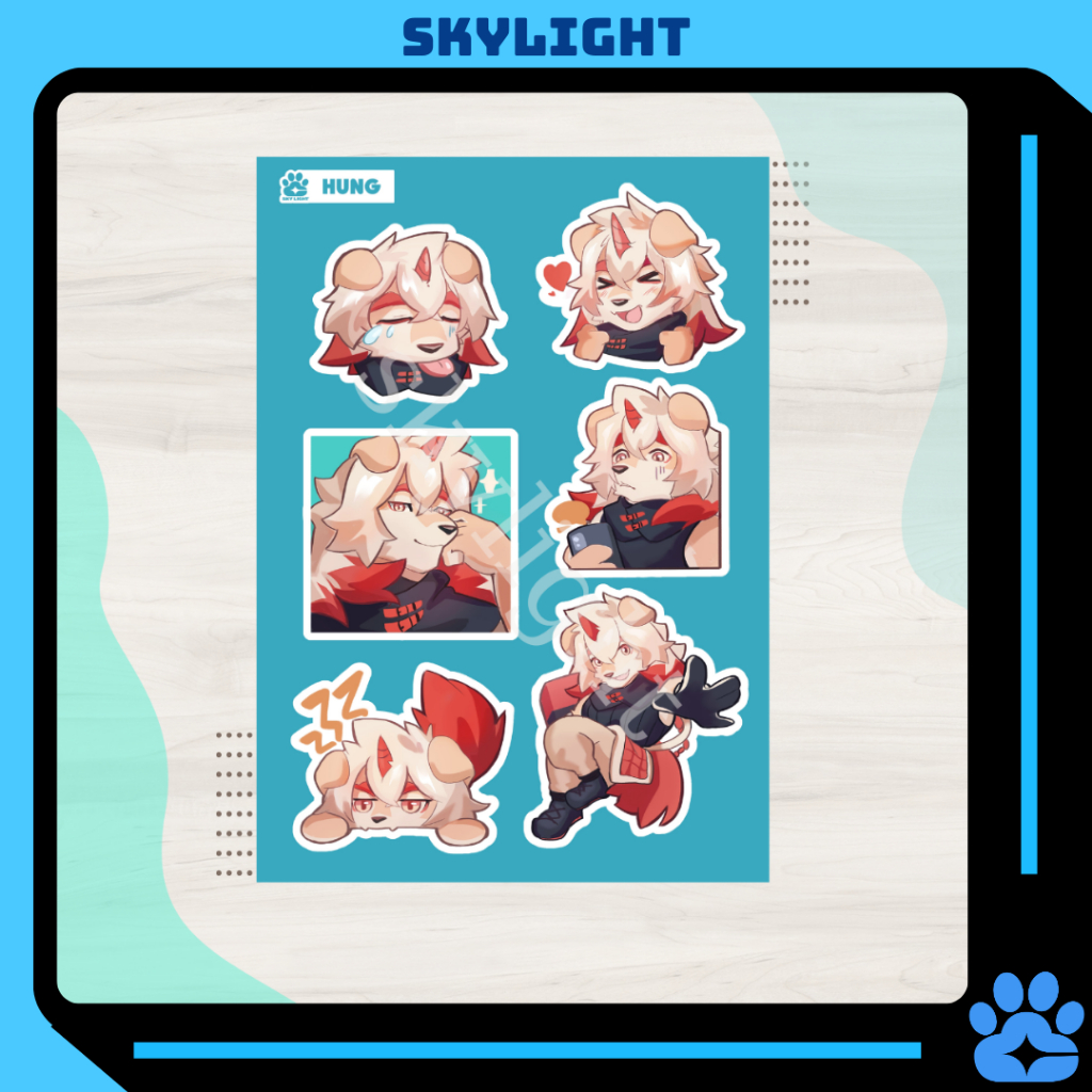 NO.19 HUNG 2 - Arknights - Sticker Furry Sheet A6 Decal chống nước ...