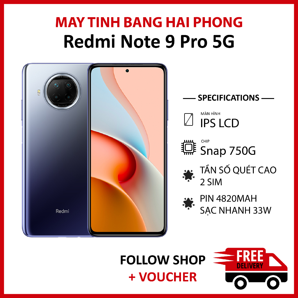 Điện thoại Xiaomi Redmi Note 9 Pro 5G RAM 8/128GB chip Snapdragon 750G ...