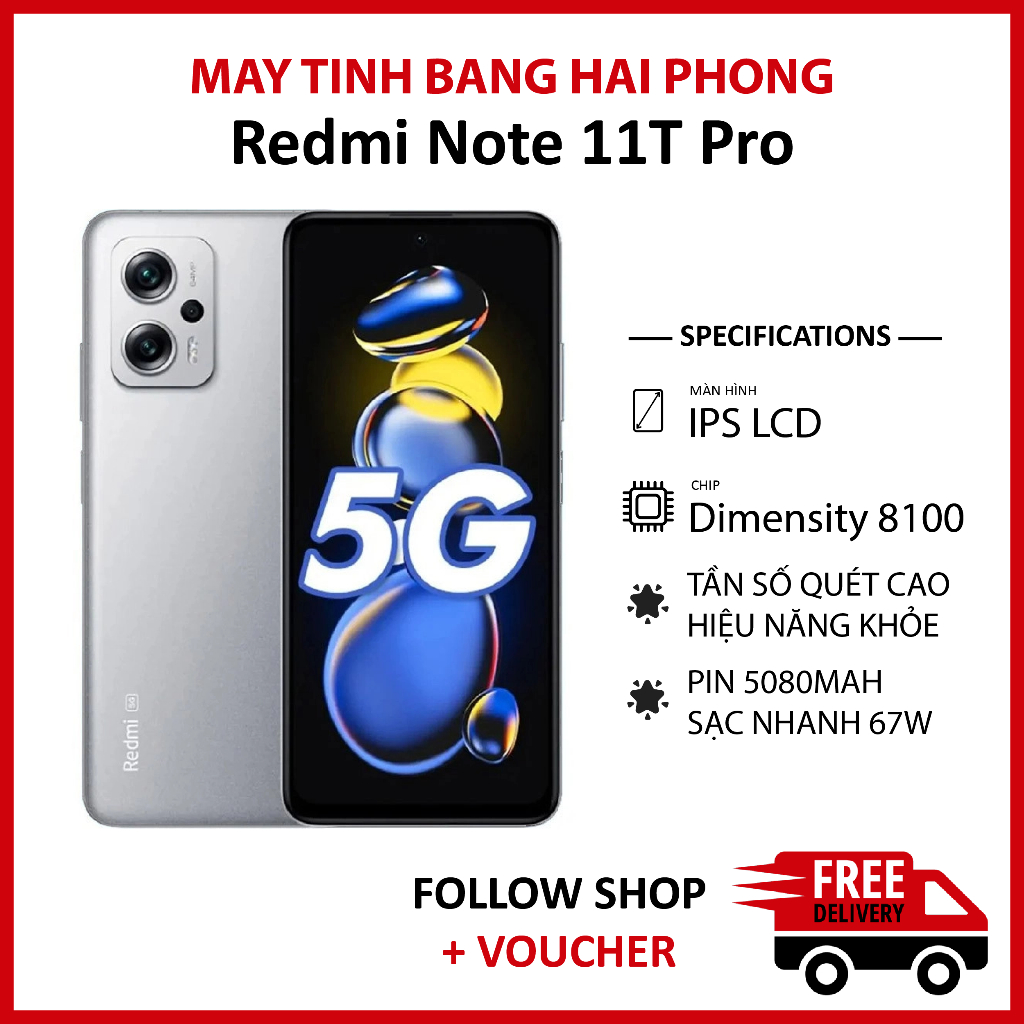Điện thoại Xiaomi Redmi Note 11T Pro rom quốc tế, RAM 8/256GB chip ...