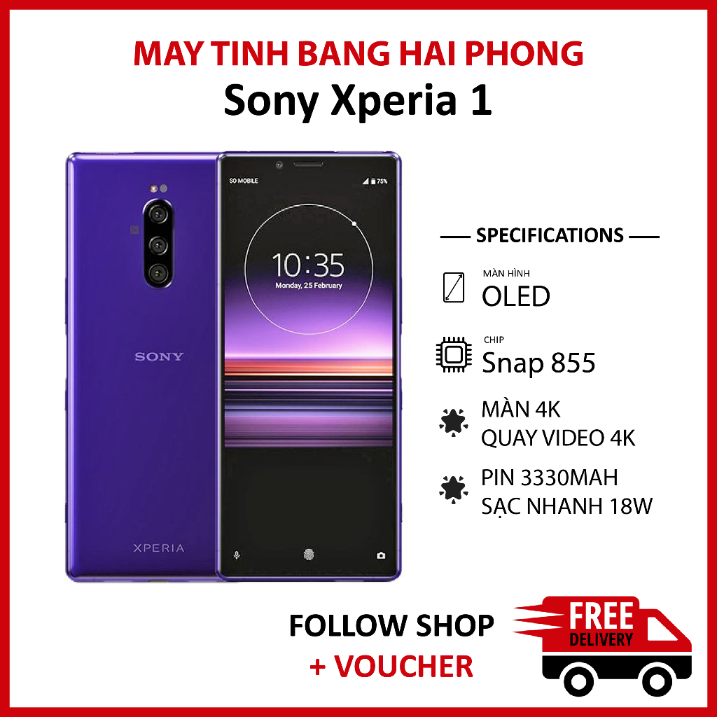Điện thoại Sony Xperia 1 RAM 6/64GB chip Snapdragon 855 màn OLED 4K ...
