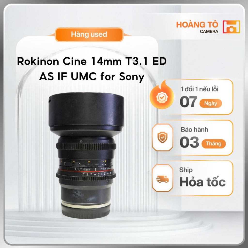 Ống kính Rokinon Cine DS DS14M-NEX 14mm T3.1 ED AS IF UMC for Sony cũ ...