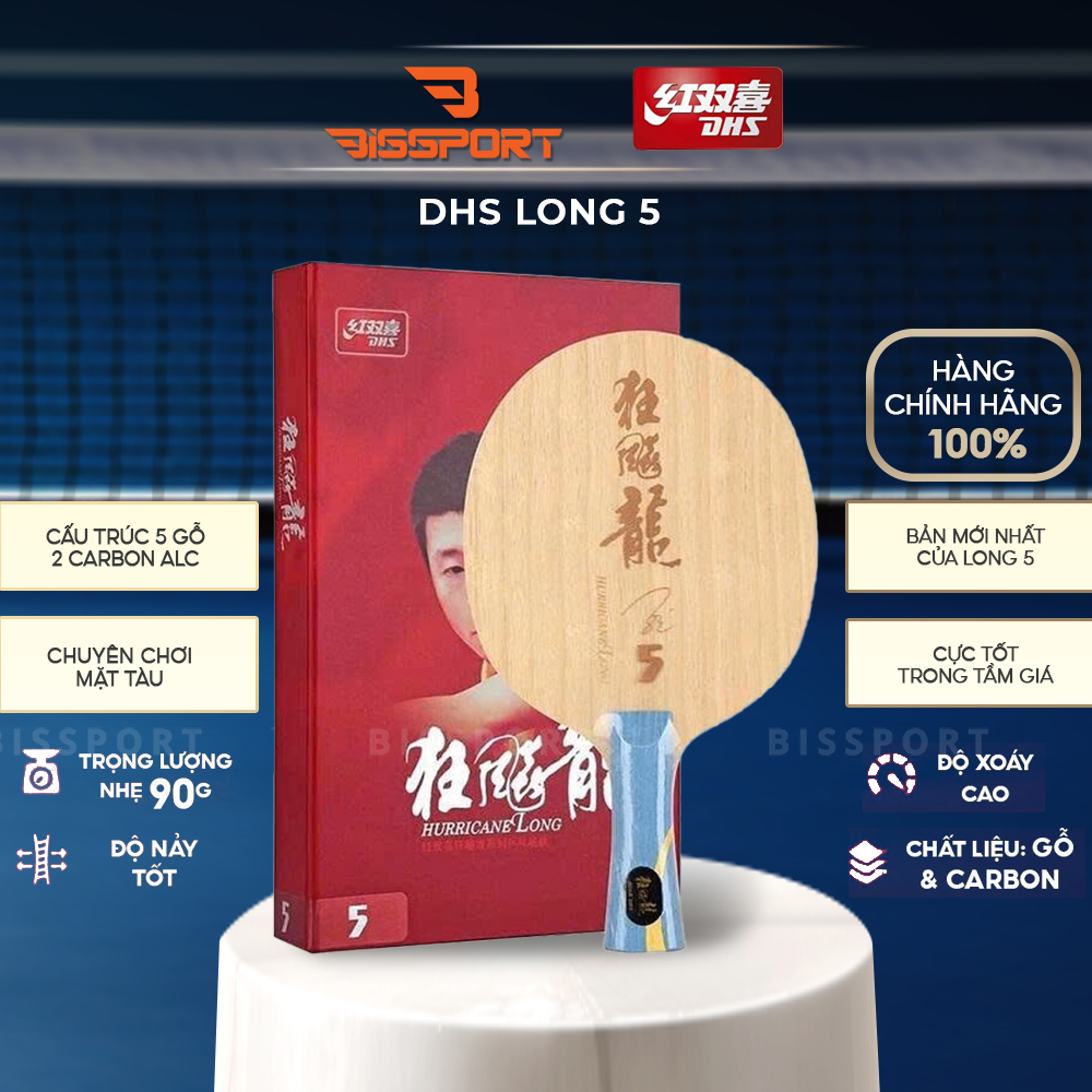 Vợt Bóng Bàn DHS LONG 5 Chính Hãng -5 Lớp Gỗ Koto + 2 lớp Arylate ...