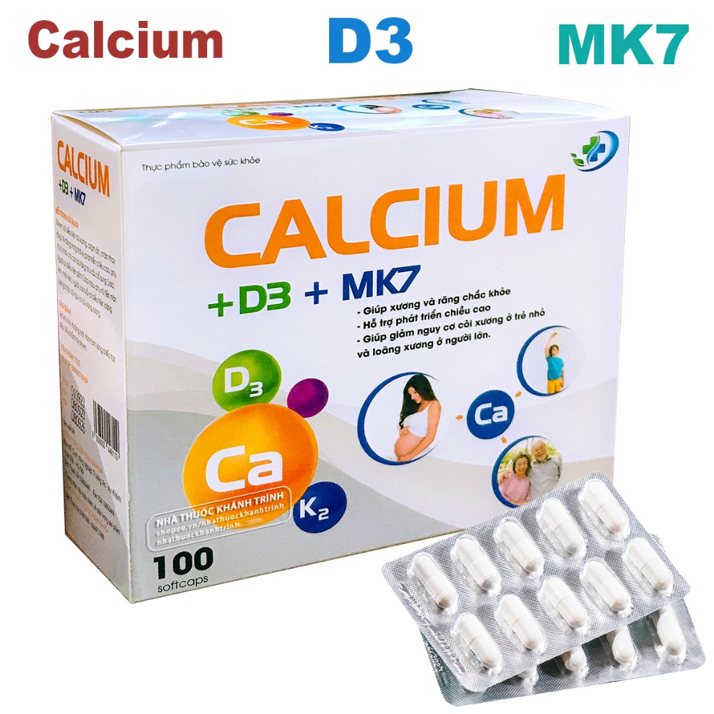 (100 viên) Calcium D3 MK7 - bổ sung calci & vitamin D3, K2 | Shopee ...