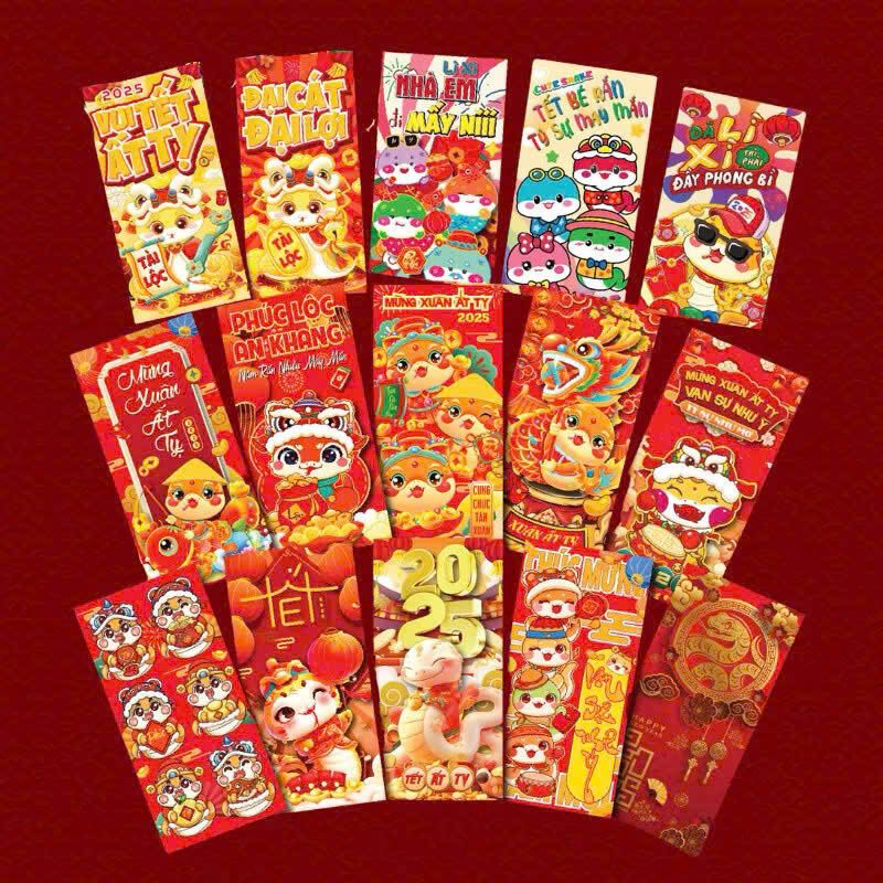 Set 50 Bao Lì Xì Tết Xuân 2025 mẫu cưc đep dễThương ( ngẫu nhiên ...
