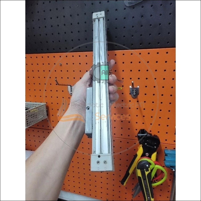 Xylanh trượt hành trình 200mm và bộ van 5/2 , đầu nối, cảm biến hành ...