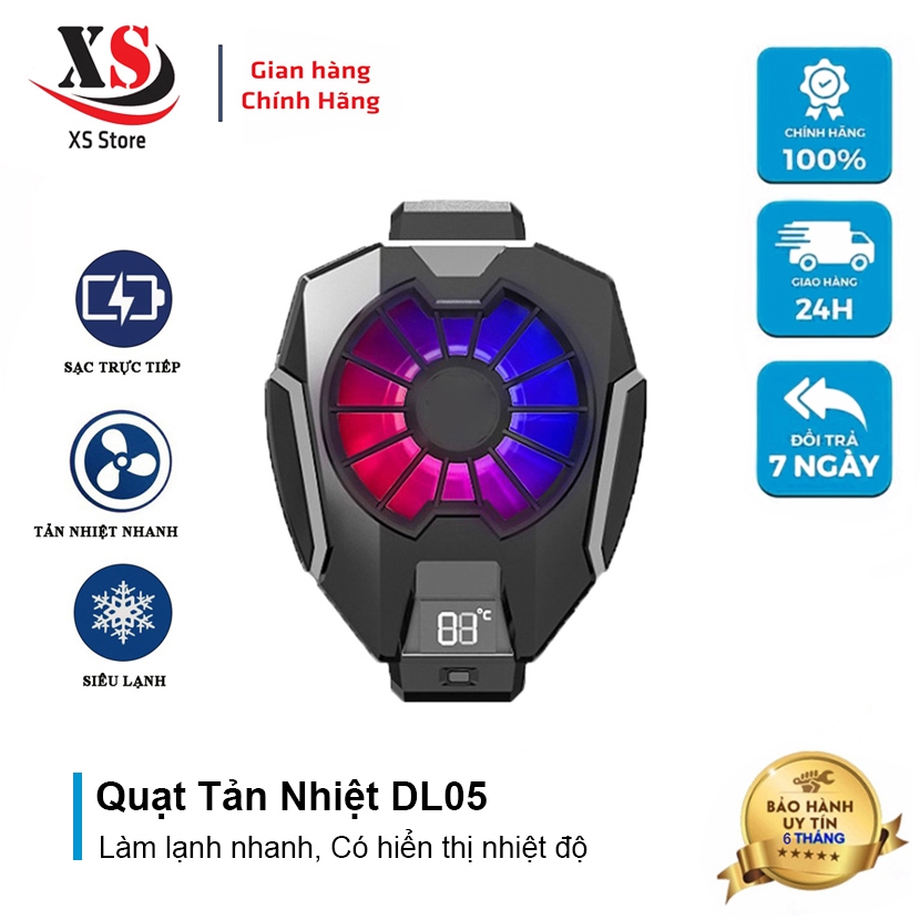 Quạt Tản Nhiệt Điện Thoại DL 05, Làm Mát Siêu Nhanh, Hiển Thị Nhiệt Độ ...