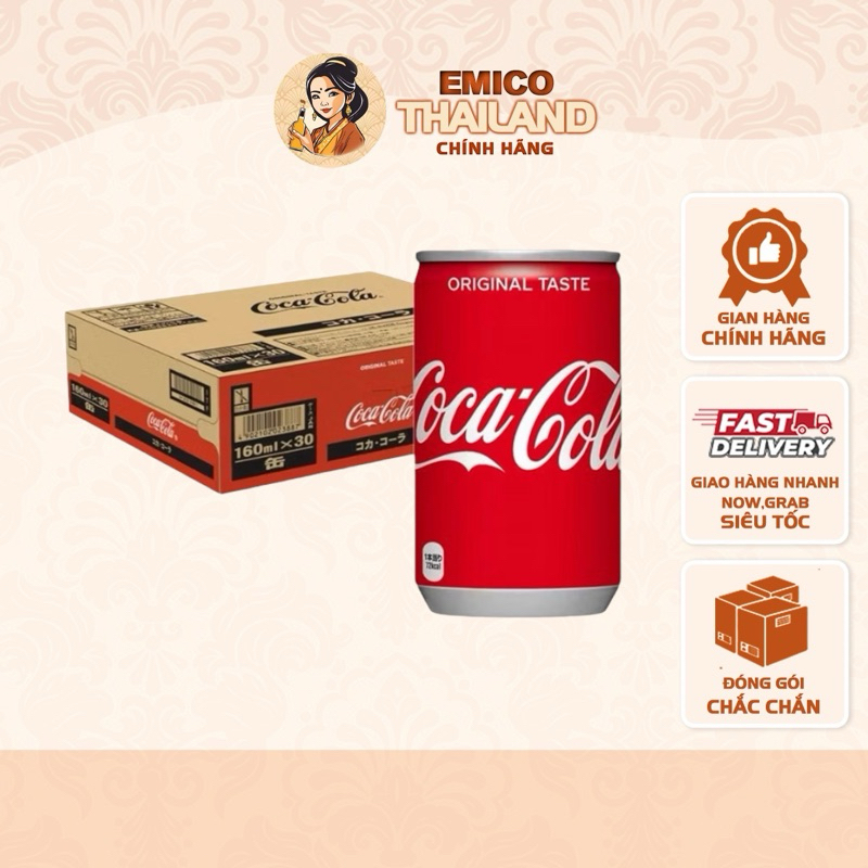 Thùng 30 lon nước ngọt có ga coca mini Nhật Bản 160ml | Shopee Việt Nam
