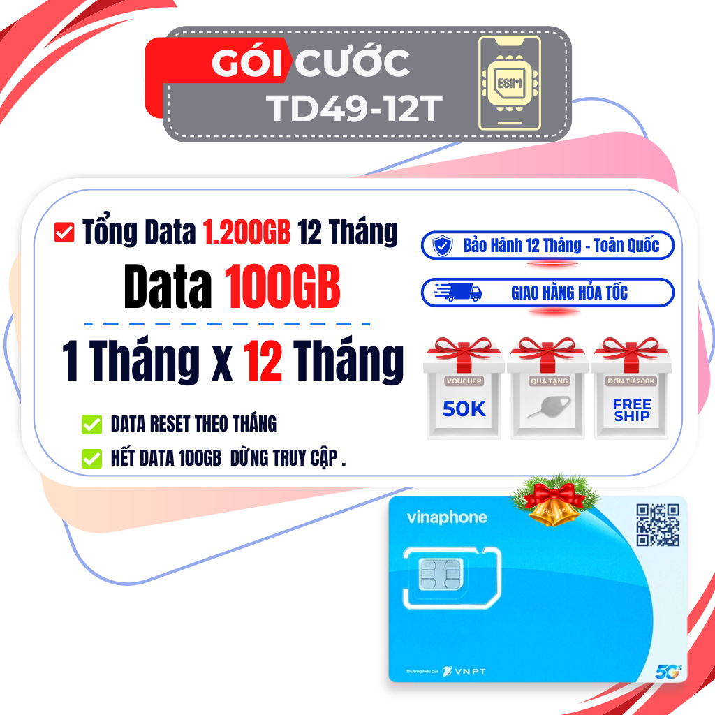 SIM4G TD49 Vinaphone Sử Dụng 12 Tháng Data Tốc Độ Cao 5G . Bảo Hành Toàn Quốc | Shopee Việt Nam