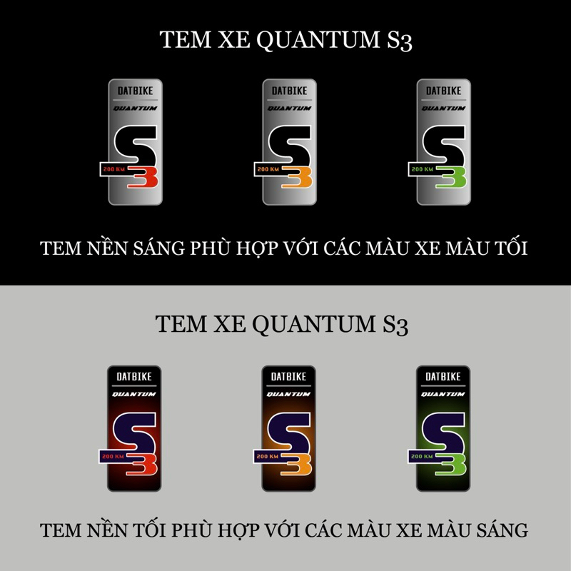 TEM XE DATBIKE QUANTUM S3 in bằng công nghệ UV DTF | Shopee Việt Nam