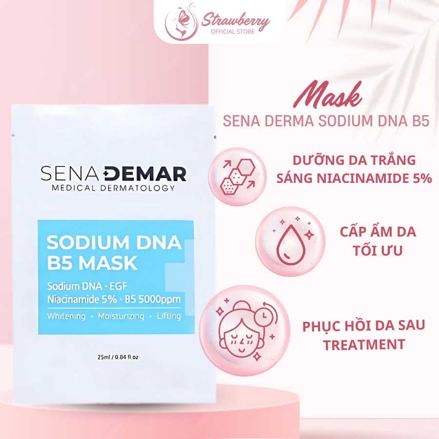 Mặt Nạ Cấp Ẩm Phục Hồi Sena Derma Sodium DNA B5 (Màu Xanh) Cấp Ẩm Sâu ...
