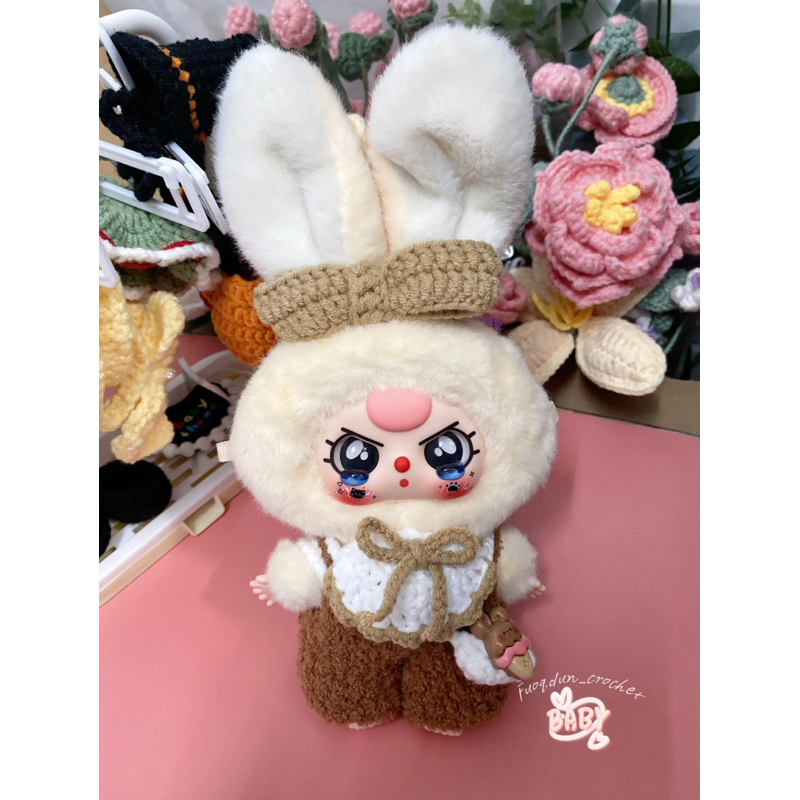 [ảnh độc quyền của shop] Set yếm nơ kèm thêm túi cho Thỏ macaron ...