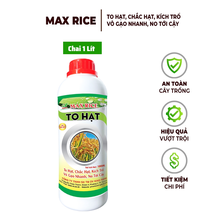 Phân Bón Cho Lúa To Hạt Max Rice TO HẠT Chai 1 Lít - Mẩy Hạt, Quằn Bông ...
