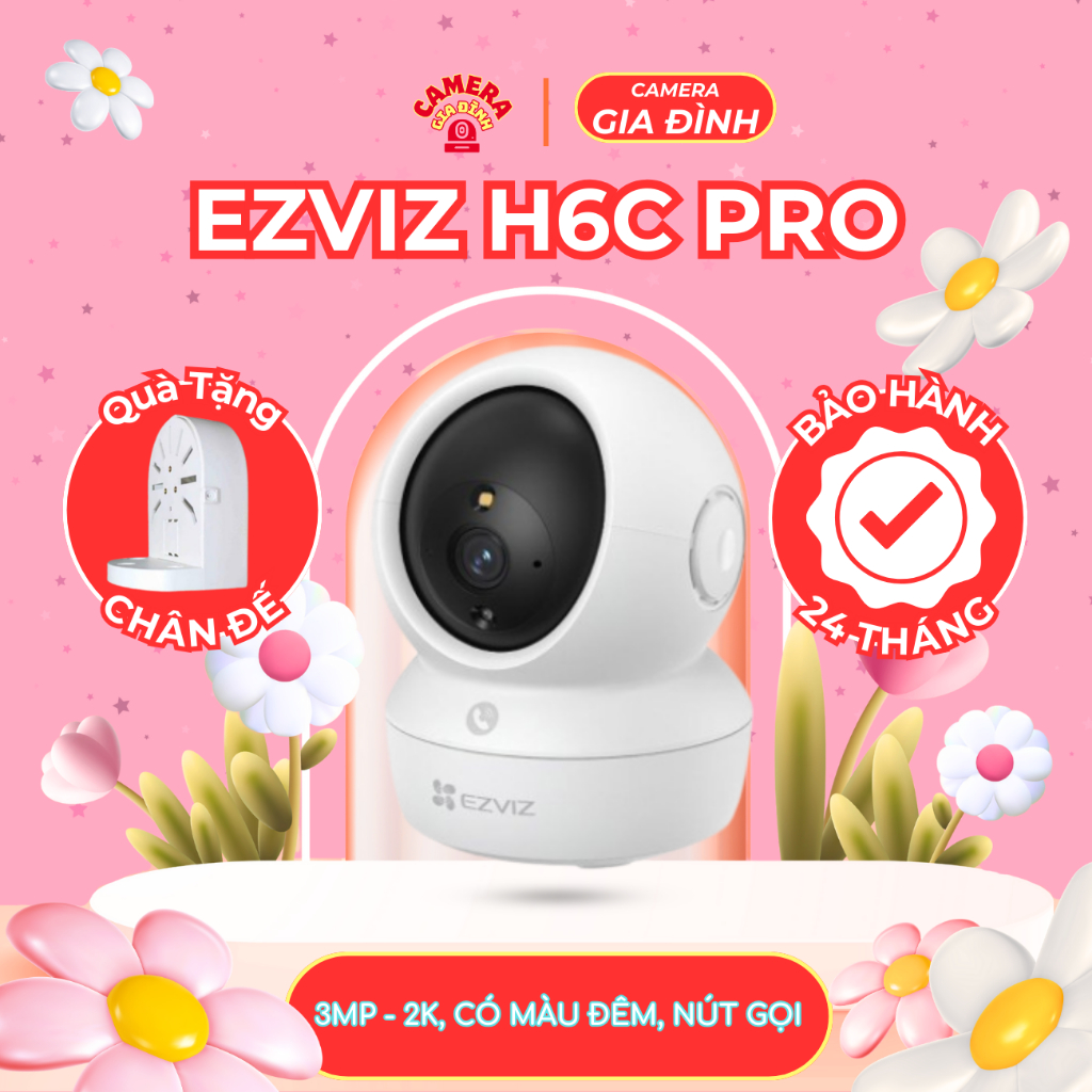 Camera Wifi Ezviz H6C pro 3MP, bản nẩng câp từ C6N, đêm có màu, Xoay 360 độ, theo dõi thông minh ...