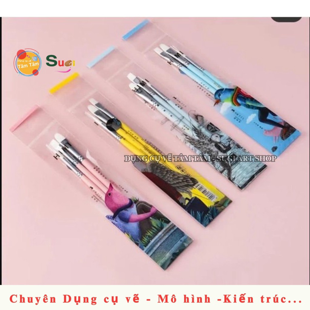 Bộ cọ vẽ Himi 3 cây, Cọ vẽ màu thạch Himi 3 cây [SUGI ART SHOP ...