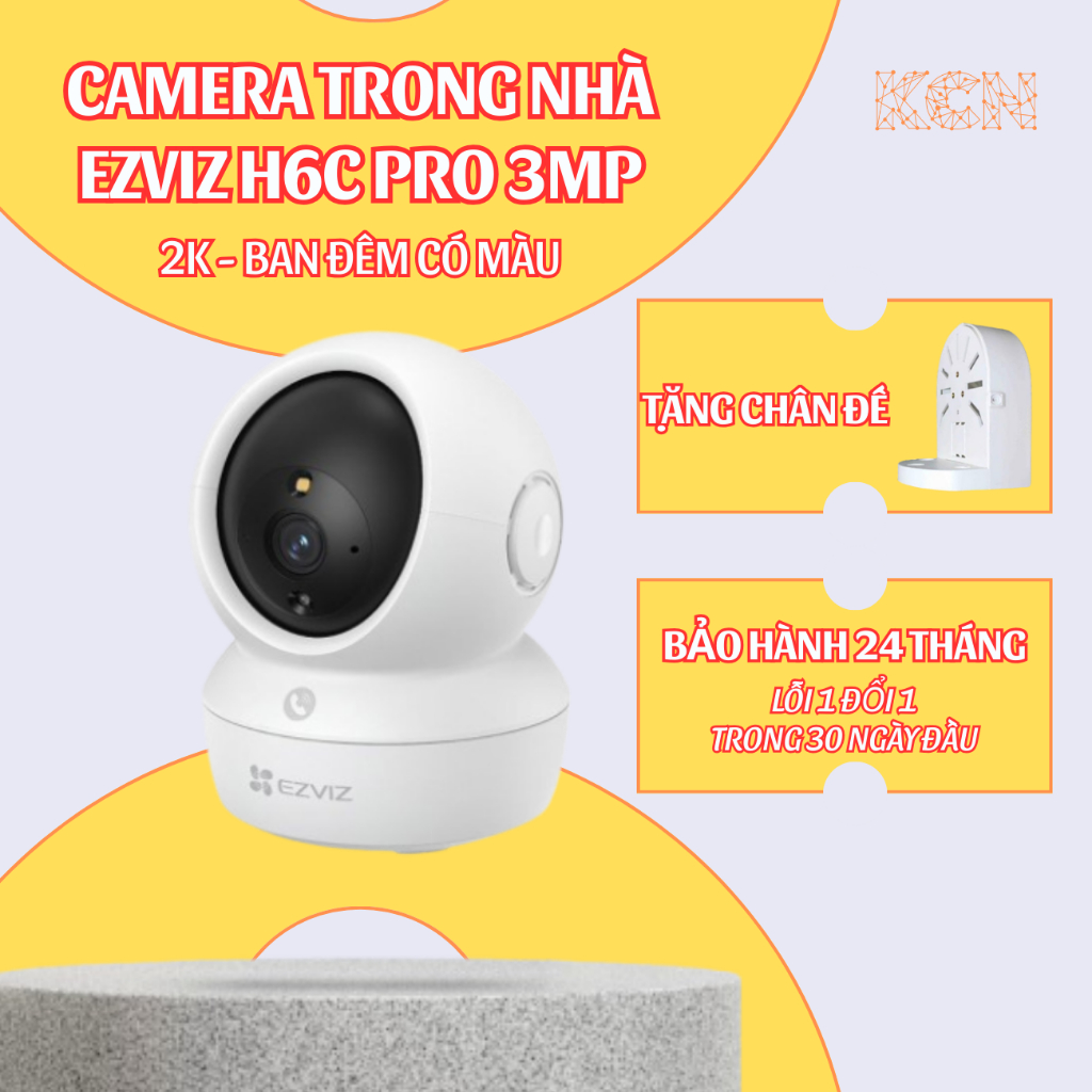 Camera Trong nhà EZVIZ H6C PRO 3MP quay 360 độ,Có màu đêm,Loa mic đàm ...