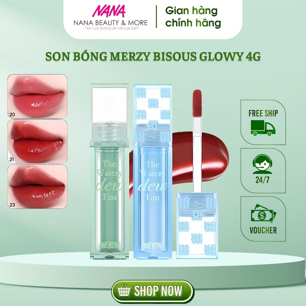 Son tint bóng MERZY The Watery Dew dạng thạch, bền màu, lâu trôi chính ...