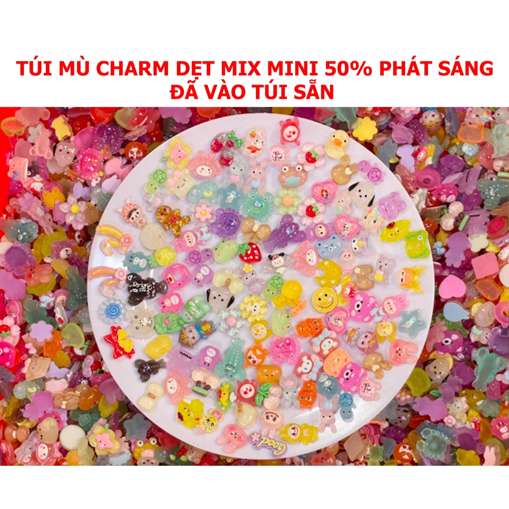 Set 50-100 Túi mù Ngẫu Nhiên - Túi Mù Charm Con vật - charm hoạt hình ...