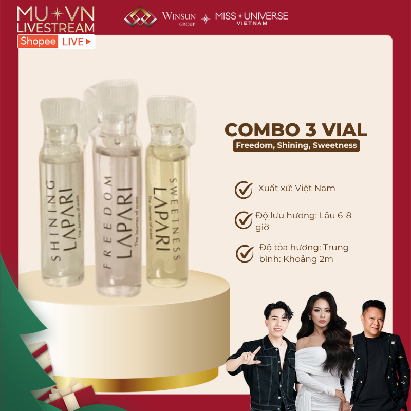 Combo 3 vial Nước Hoa LAPARI Freedom, Shining, Sweetness 1ml - 3 x 1ml | Shopee Việt Nam