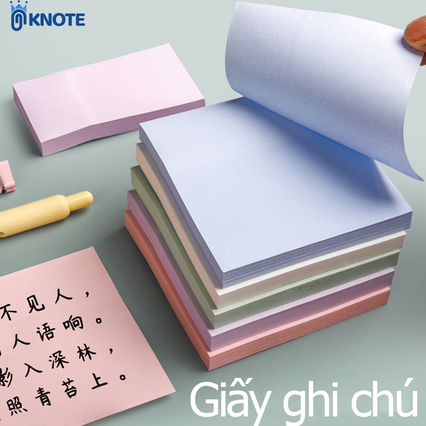 Giấy note KNOTE dán ghi chú set 400 tờ màu pastel cực đẹp độ dính tốt ...