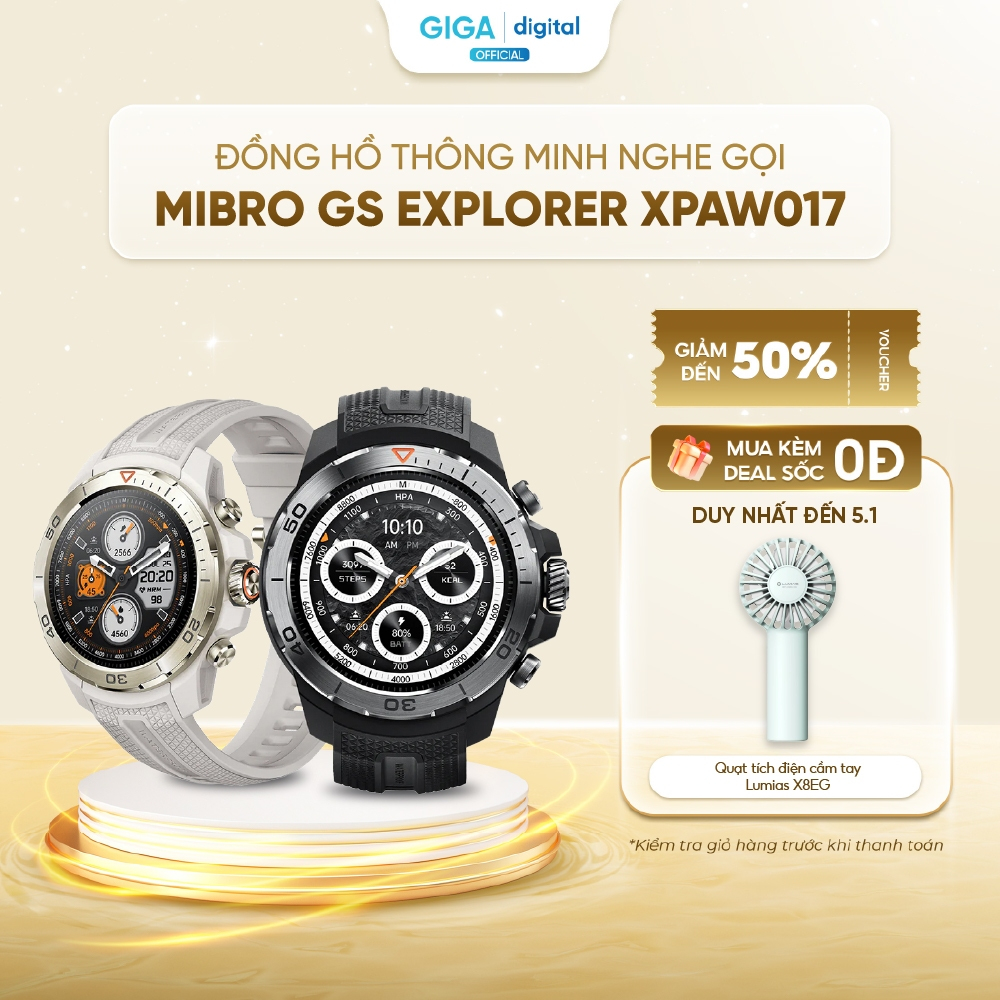 Đồng hồ thông minh nghe gọi Mibro GS Explorer XPAW017 - Dung lượng pin lên đến 20 ngày - 150 chế ...
