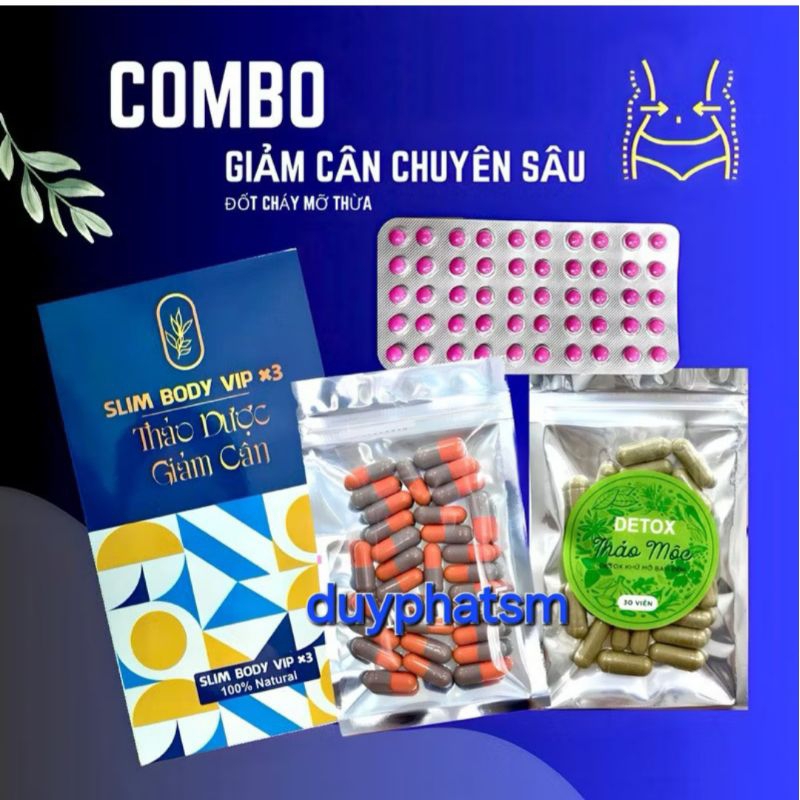 *Duyphatsm* [ComBo 3 món] Thảo Dược Giảm Cân Slim BODY VIP X3 Giữ Dáng ...