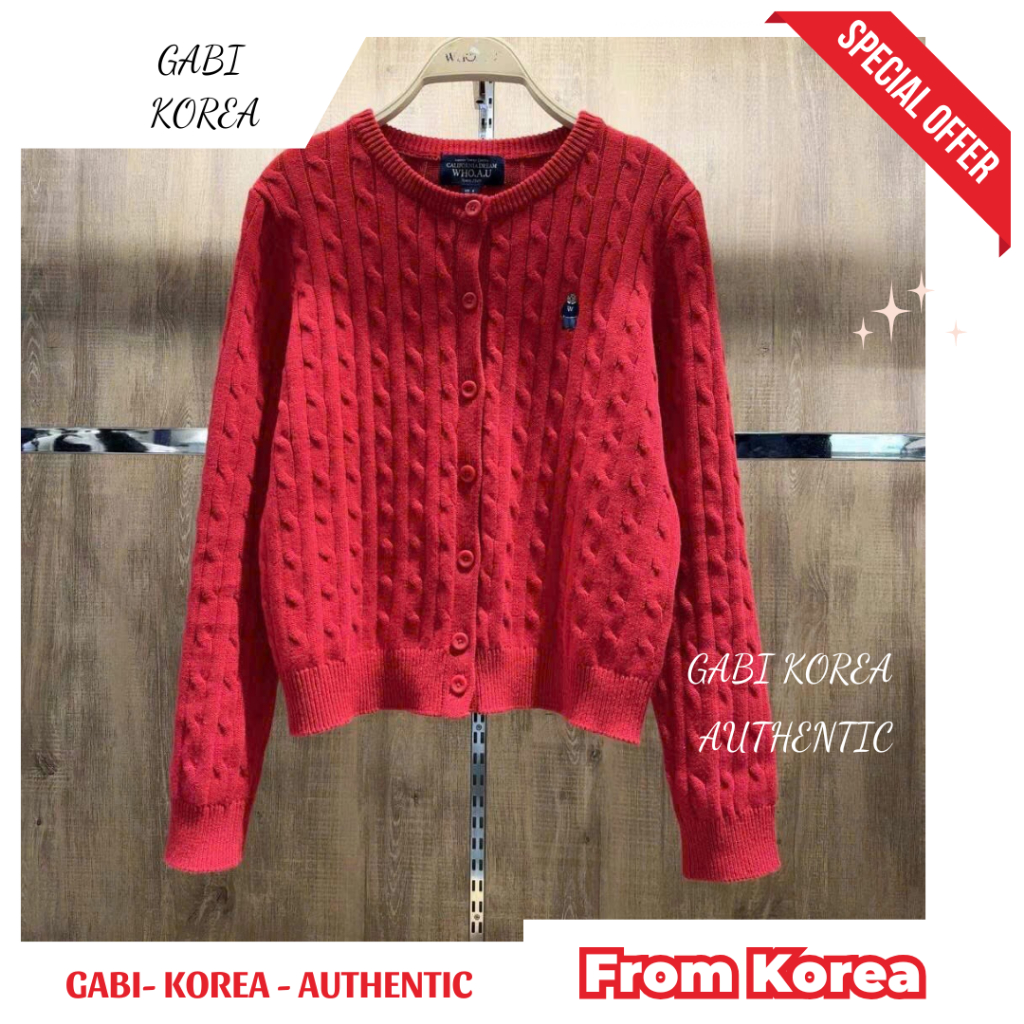 Áo len Cardigan Whoau vặn thừng 59k900won các màu | Shopee Việt Nam