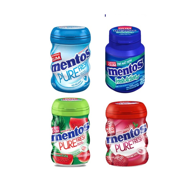 Kẹo cao su Mentos Fresh Action và Sing gum không đường Mentos Pure ...