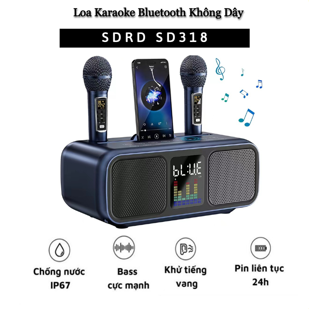 Loa Karaoke SD318 Âm Thanh Sống Động Phiên Bản Cao Cấp. Loa SD318 Tặng Kèm 2 Micro Không Dây Có ...