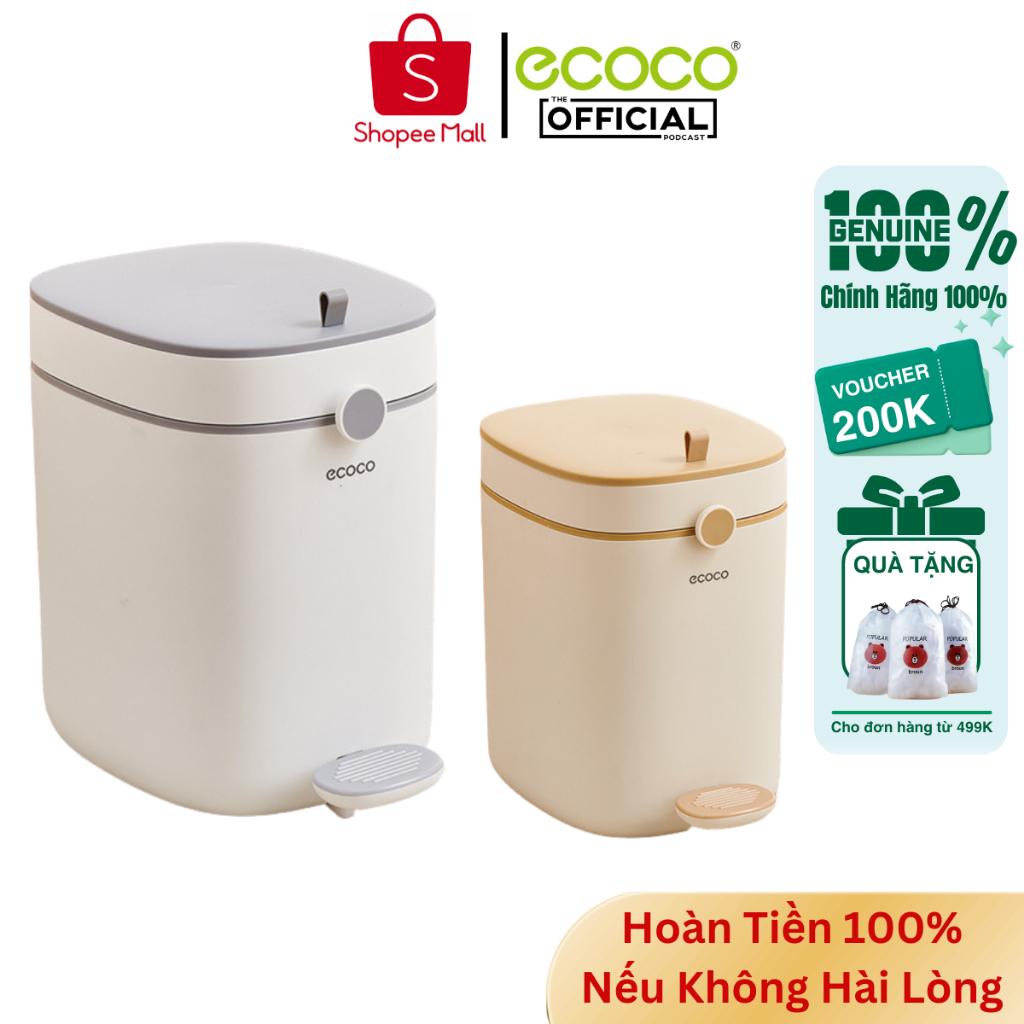 Thùng Rác Đạp Chân ECOCO E24194, Bật Rác 8L,12L Nắp Kín, Chống Mùi, 2 Chế Độ Mở Hiện Đại ...